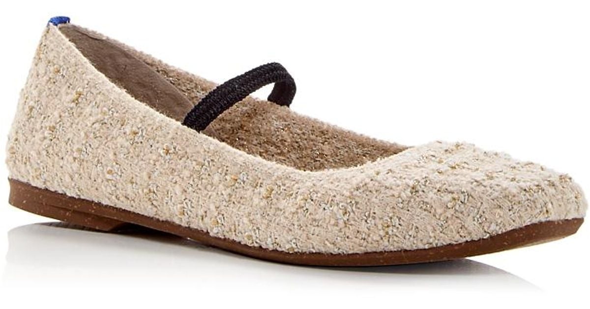 Rothy's The Square Max Mary Jane Flats in Natural | Lyst