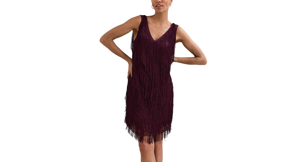 Phase Eight Meryl Fringe Dress in Purple | Lyst