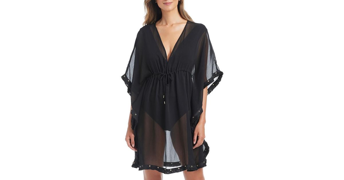 Bleu Rod Beattie Tie Front Caftan in Black | Lyst UK