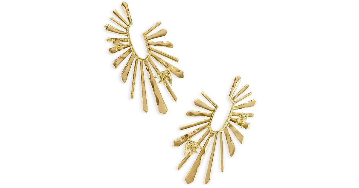 Kendra Scott Melody Bird & Spike Front Facing Hoop Earrings in Metallic ...