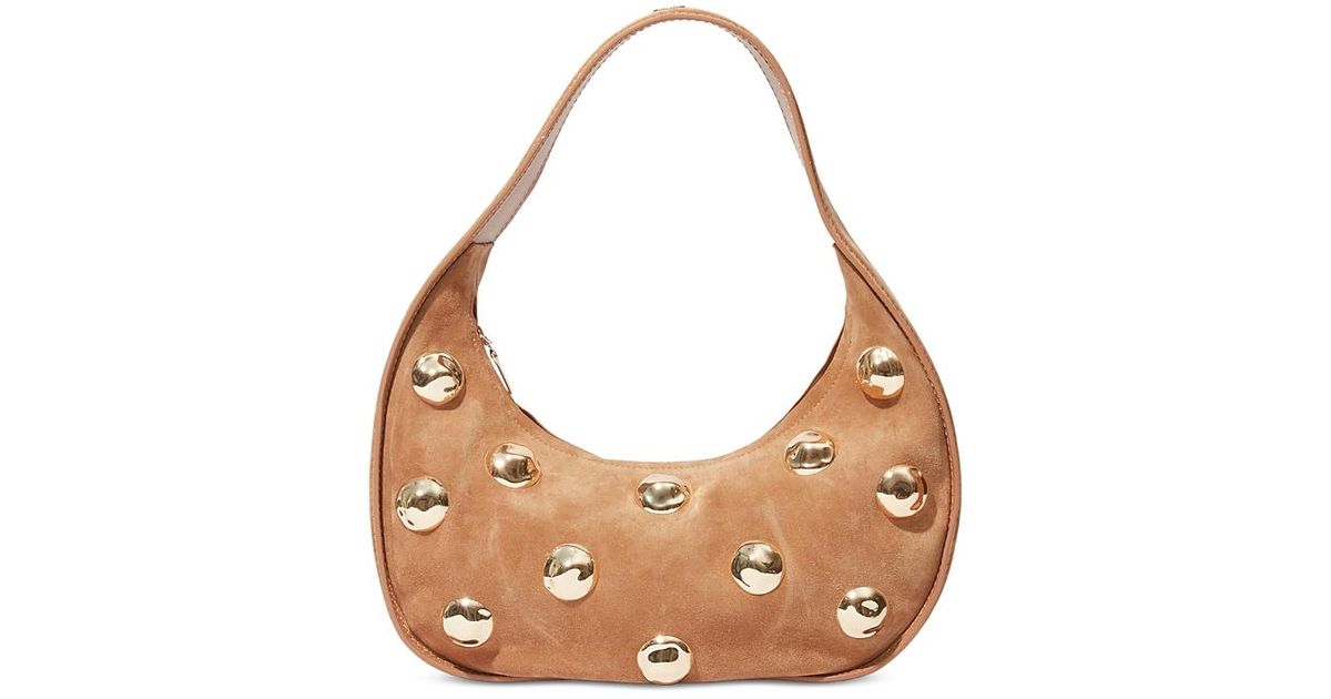 Jonathan Simkhai Finn Studded Suede Shoulder Bag in Natural | Lyst