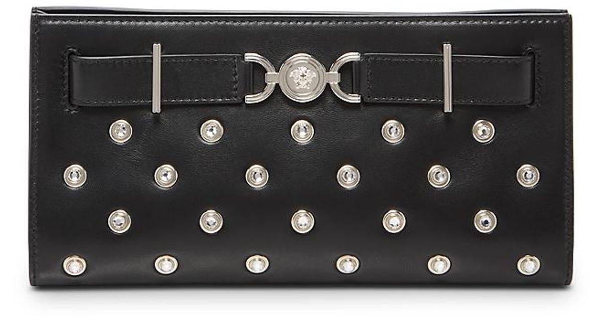 Versace Medusa 95 Studded Clutch in Black | Lyst