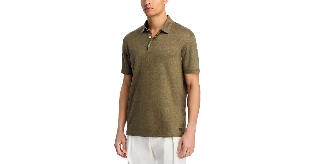 BOSS X David Beckham Parris Short Sleeve Linen Polo Shirt in Green for ...