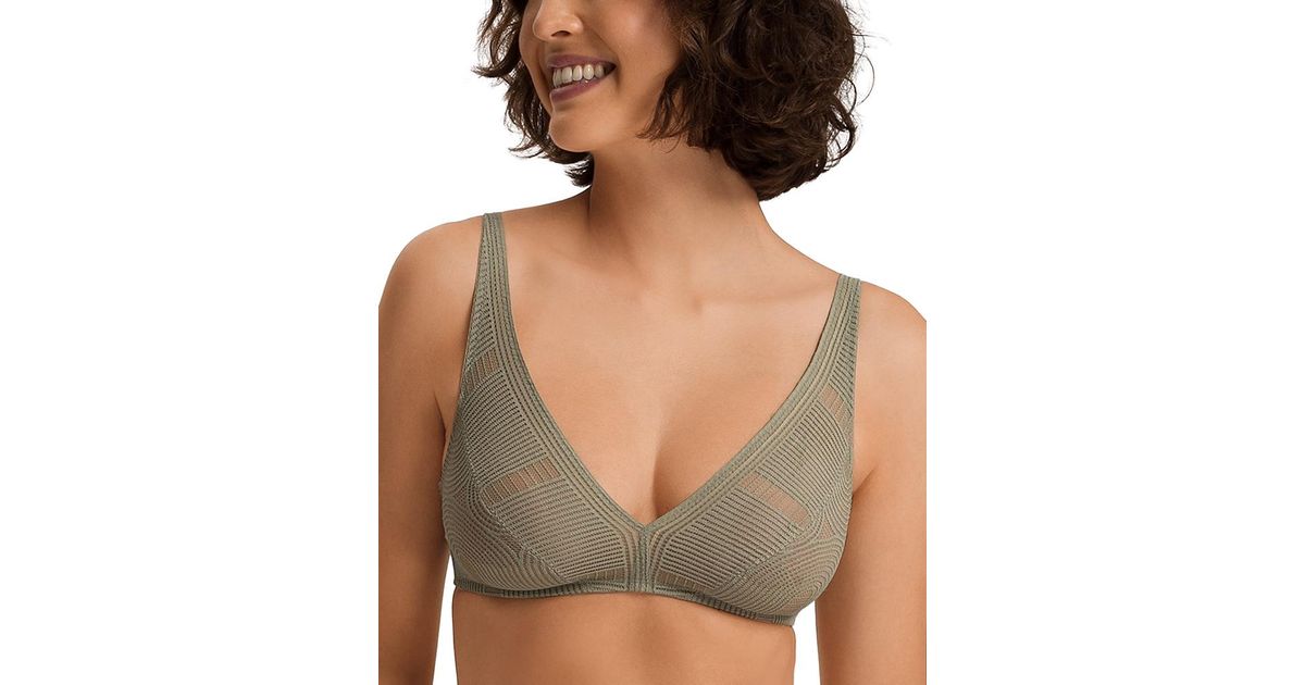 Hanro Martha Lace Soft Cup Bra in Green | Lyst