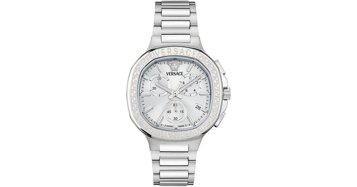 Versace V-Chrono Square Chronograph, 40Mm in Gray | Lyst