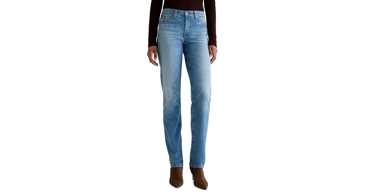 AG Jeans Sandra Low Rise Straight Jeans in Blue | Lyst UK