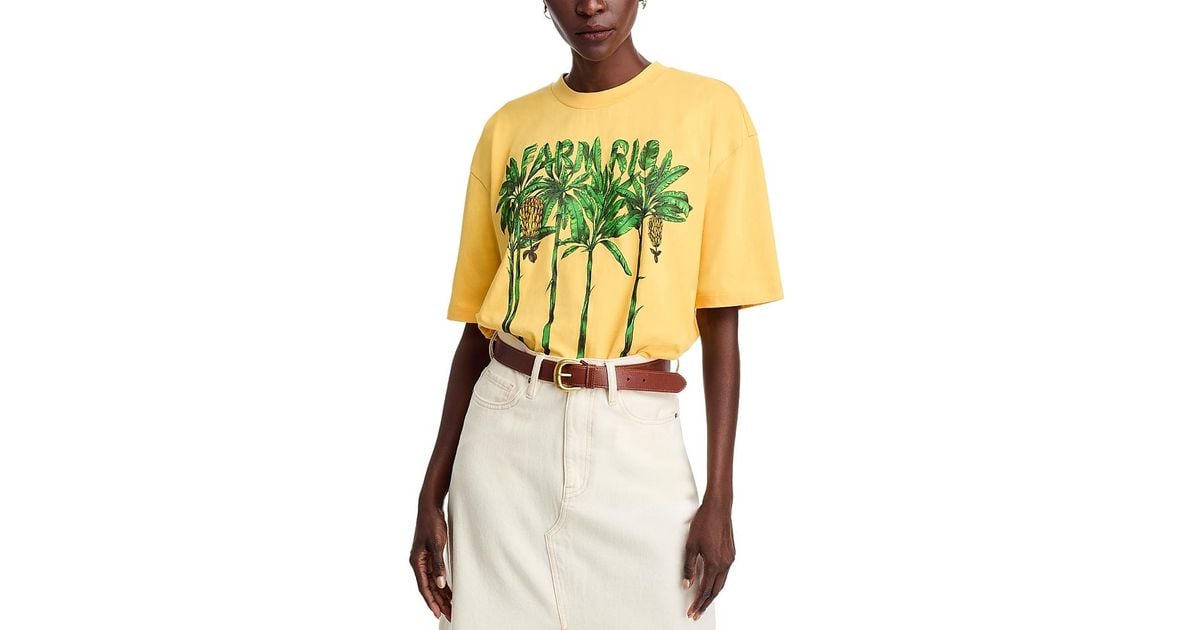 FARM Rio Tropical Tree Graphic Tee in Yellow | Lyst