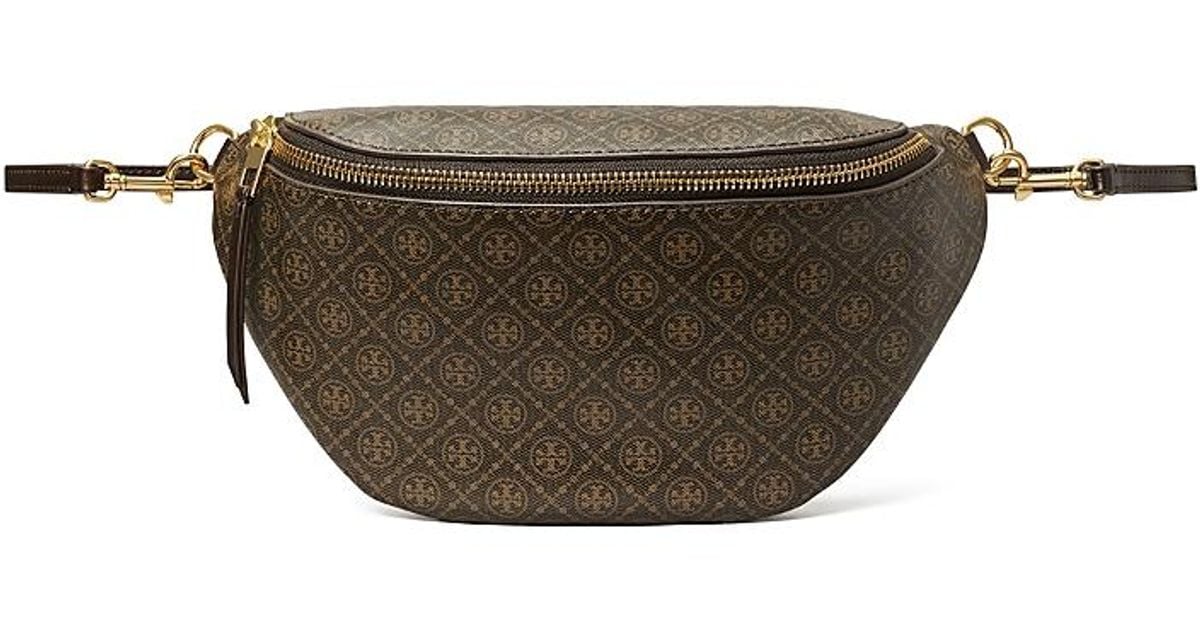 Tory Burch T Monogram Coated Canvas Belt Bag in Gray | Lyst