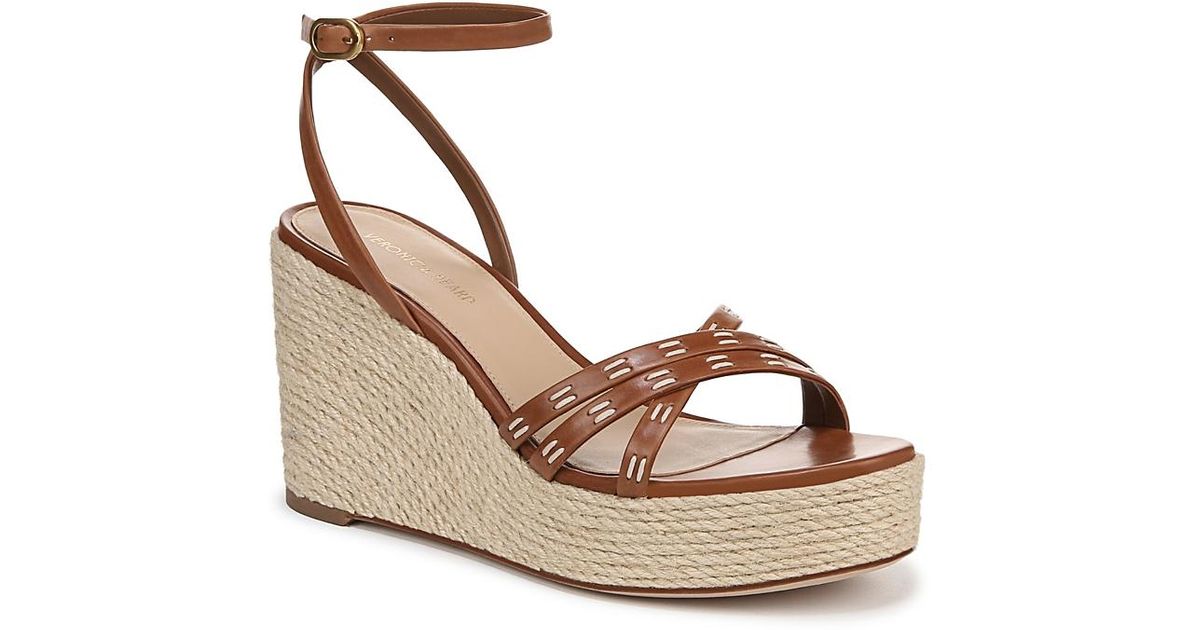 Veronica Beard Philene Espadrille Wedge Sandals in Metallic | Lyst