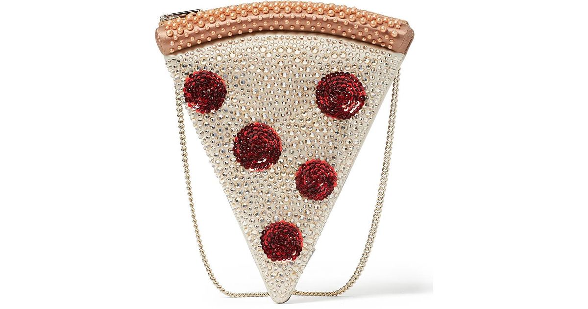 Kate Spade Slice Crystal Embellished 3D Pizza Crossbody in White | Lyst