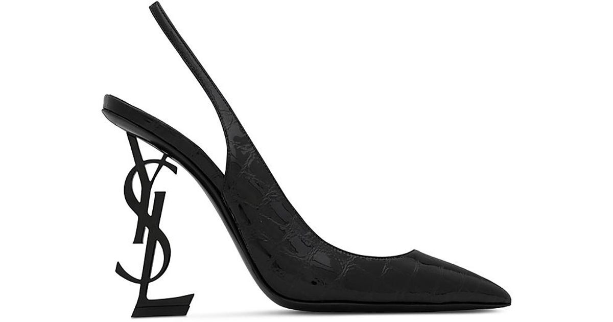 Saint Laurent Opyum Slingback Pumps in Black | Lyst