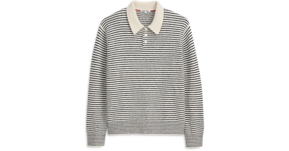 Alex Mill Carl Merino Wool Polo Sweater in Gray for Men | Lyst