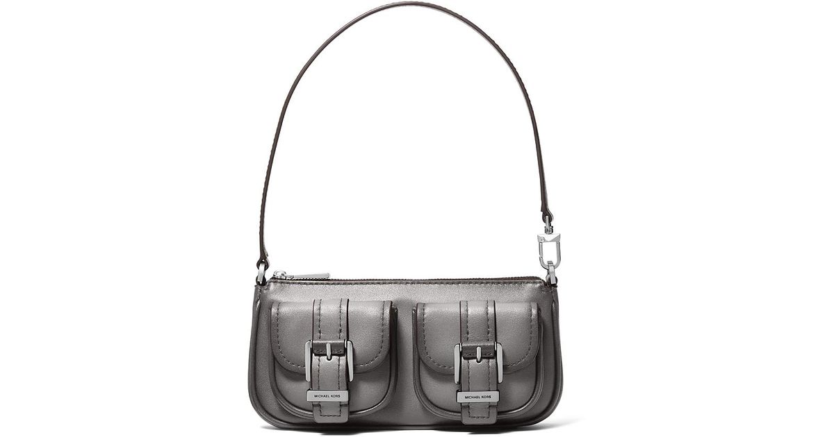 Michael Kors Zoe Small Convertible Pouchette in Grey | Lyst UK