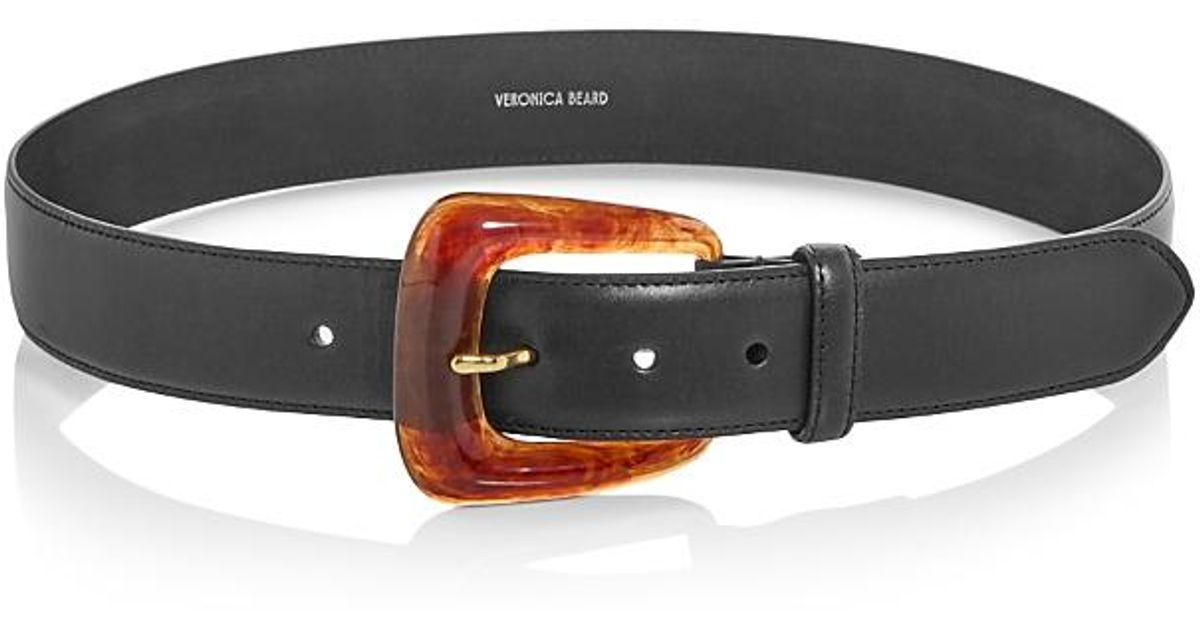 Veronica Beard Arch Resin & Leather Belt in Black | Lyst