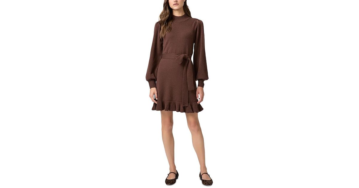 PAIGE Julita Wool Blend Dress in Brown | Lyst