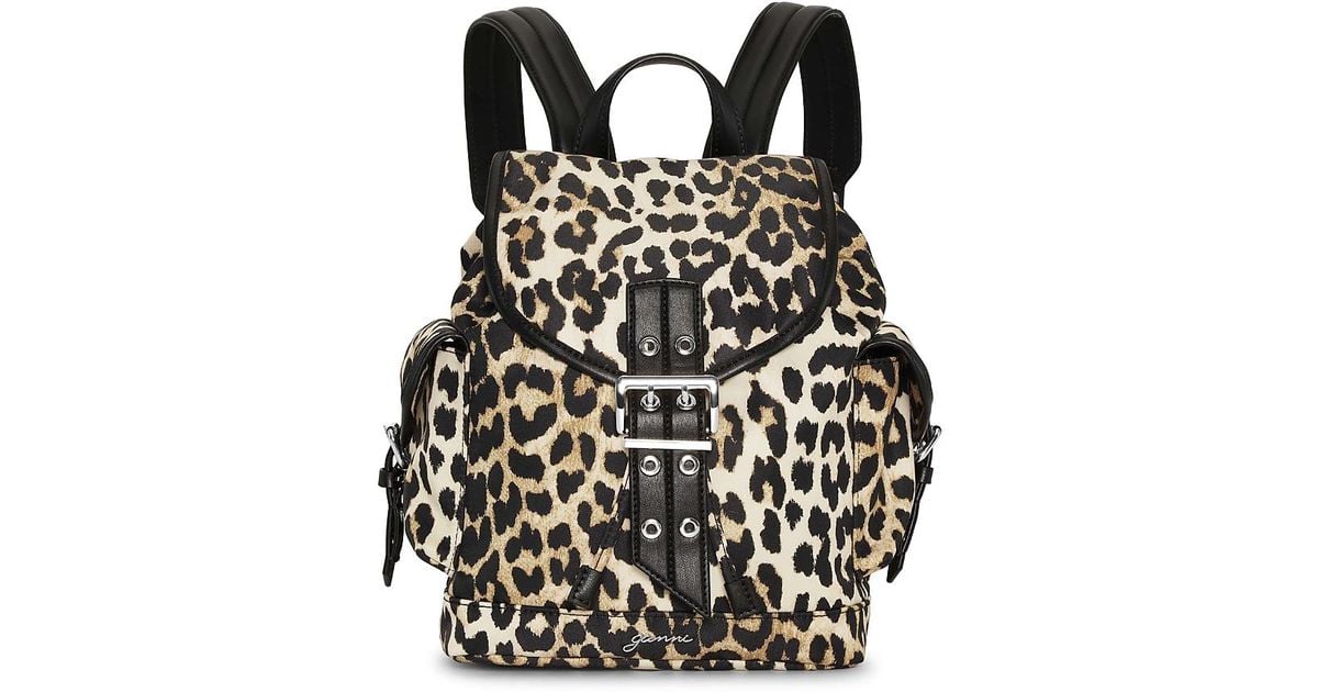 Ganni Small Nylon Bucky Backpack in Black | Lyst