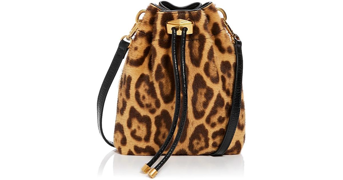 Jimmy Choo Bon Bon Mini Leopard Print Crossbody in Metallic | Lyst