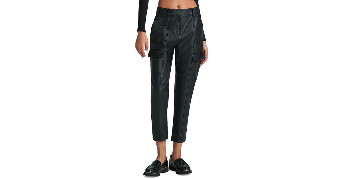 Commando Faux Leather Cargo Pants in Black | Lyst