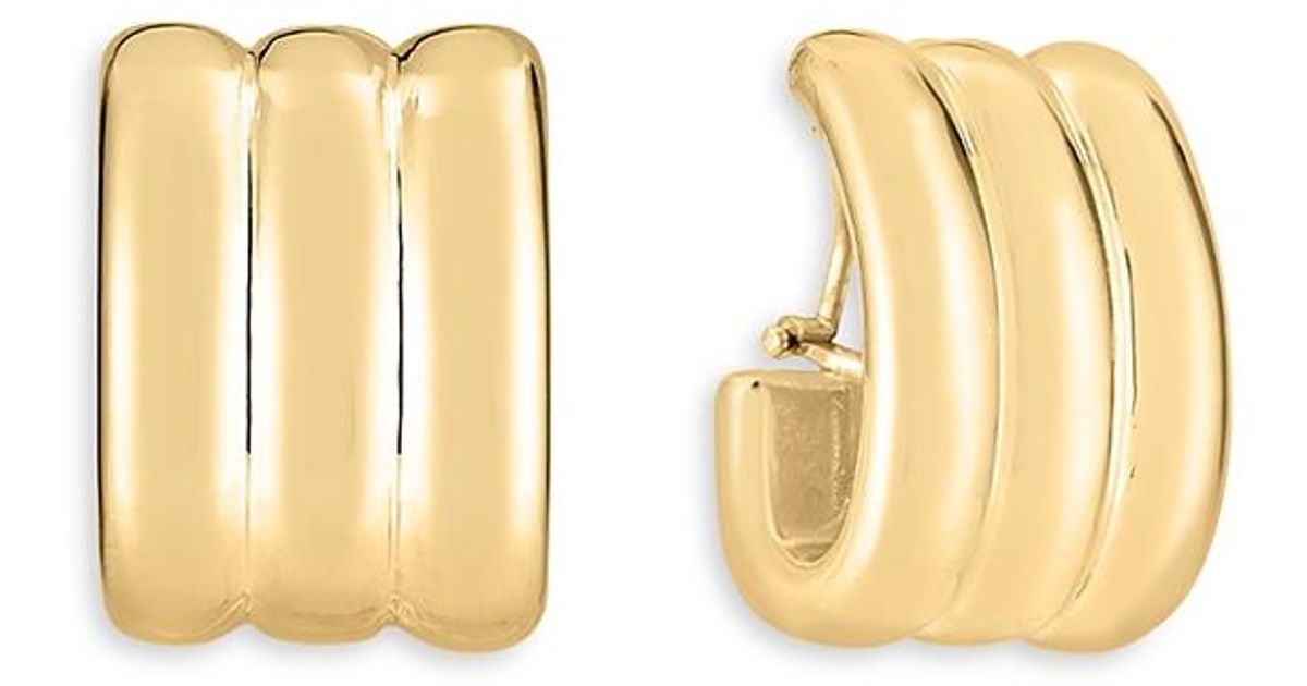 Roberto Coin 18K Bold Oro Classic Hoop Earrings in Metallic | Lyst