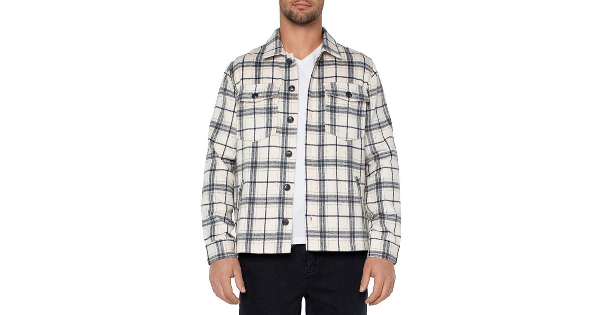 Liverpool Los Angeles Plaid Shirt Jacket in Gray for Men | Lyst