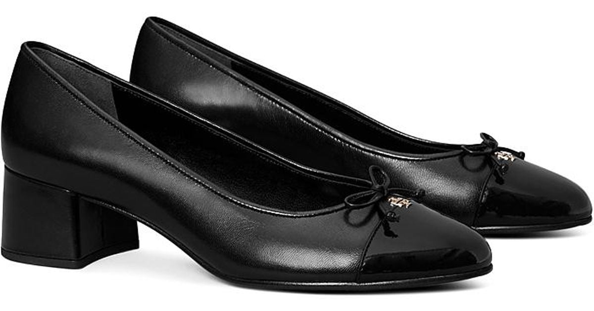 Tory Burch Bow Ballet High Heel Pumps in Black | Lyst