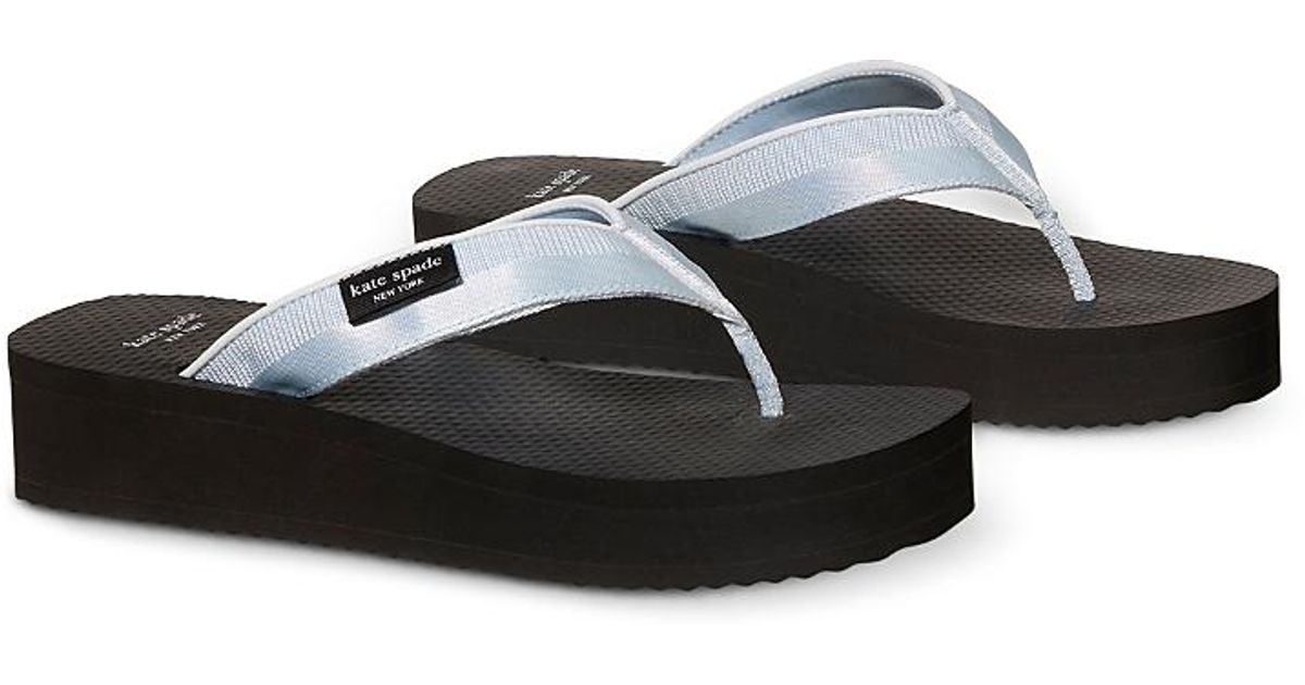 Kate Spade Sam Icon Platform Flip Flops in Black | Lyst