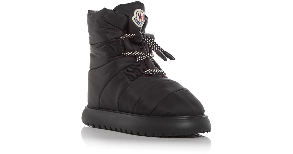 Moncler Gaia Quilted Snow Booties in Black | Lyst