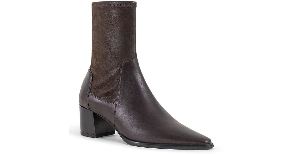 Vagabond Shoemakers Giselle Pointed Toe Block Heel Ankle Boots in Brown ...