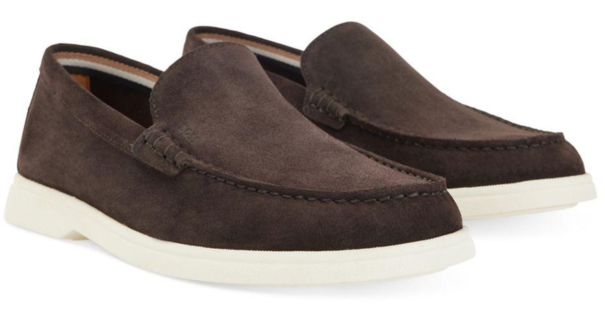 BOSS Sienne Moc Toe Loafers in Brown for Men | Lyst