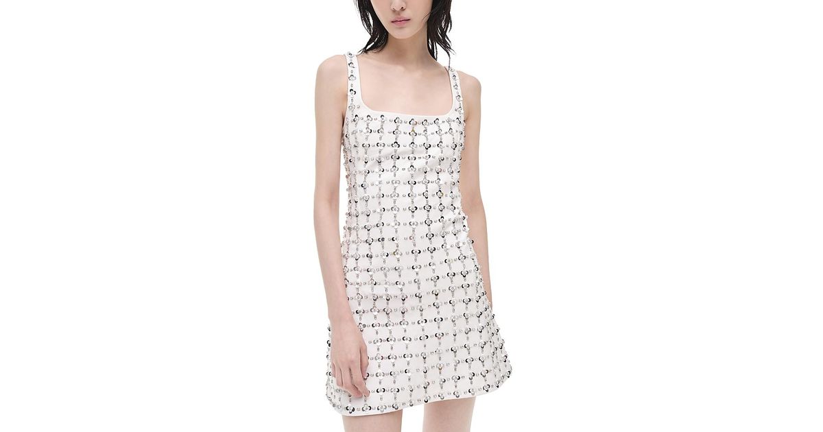 Jonathan Simkhai Ziva Metallic Floral Embellished Dress in White | Lyst UK