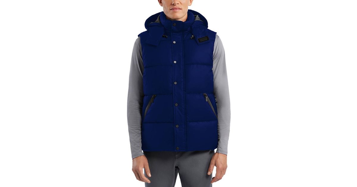 HUNTER Chiswell Nylon Quilted Removable Hood Full Zip Puffer Vest in ...