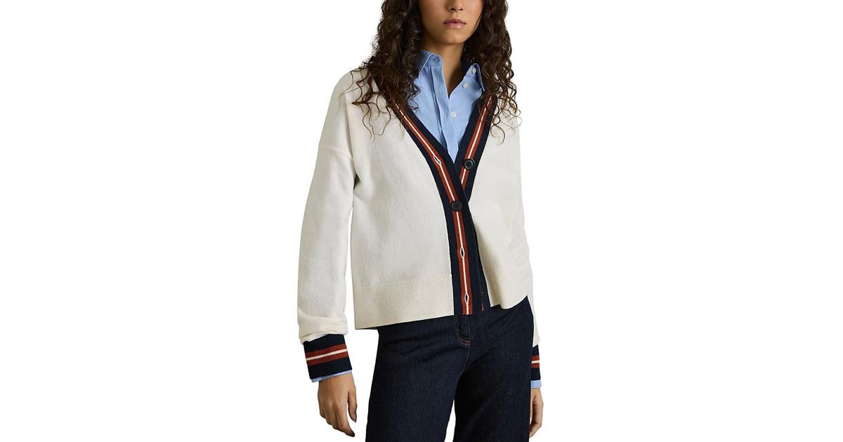 Reiss Mila Cardigan in White | Lyst
