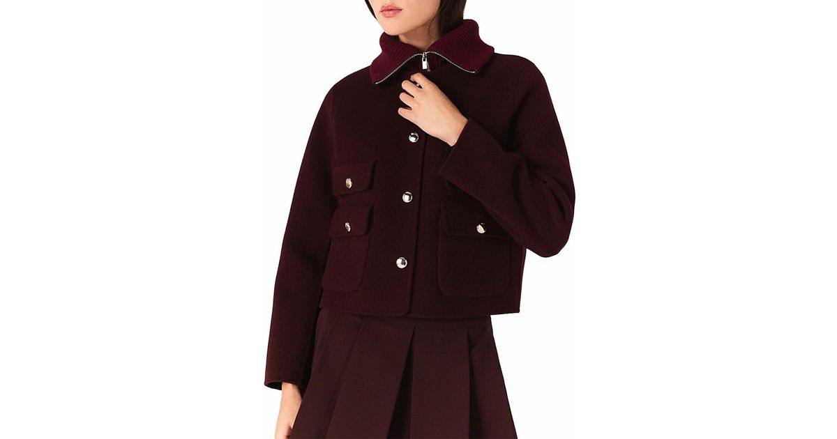 Maje Reversible Double Faced Jacket in Red | Lyst UK