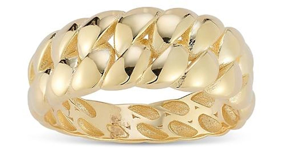 Bloomingdale's Fine Collection Bold Curb Link Band in Metallic | Lyst