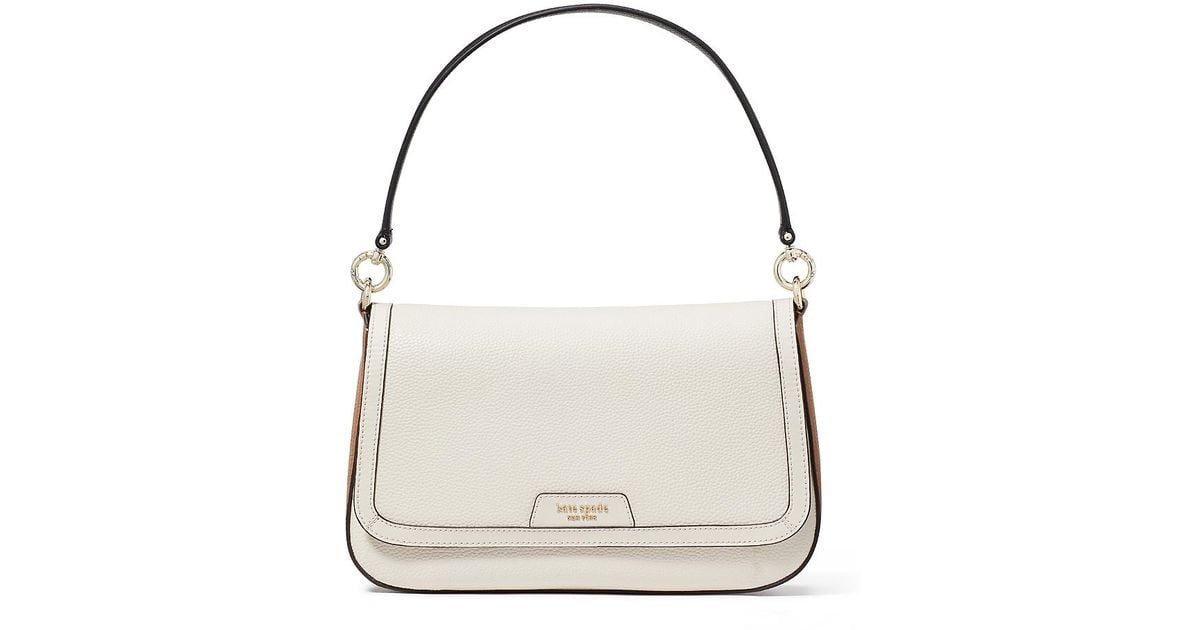 Kate Spade Hudson Color Blocked Pebbled Leather Flap Shoulder Bag in ...