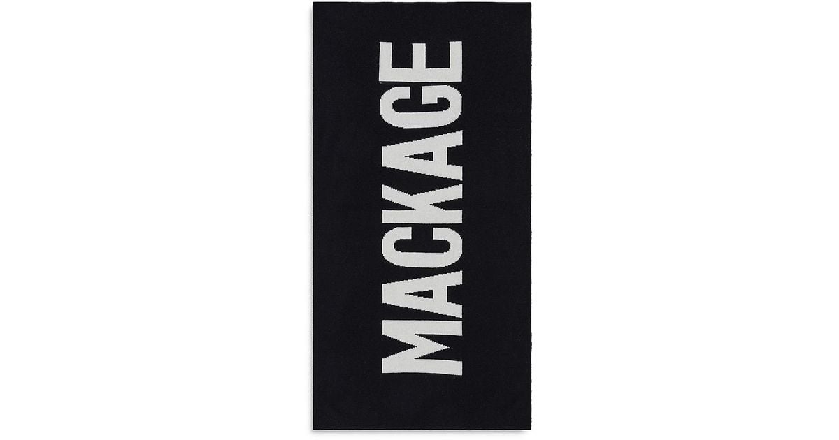 Mackage Juno Reversible Logo Scarf in Black | Lyst