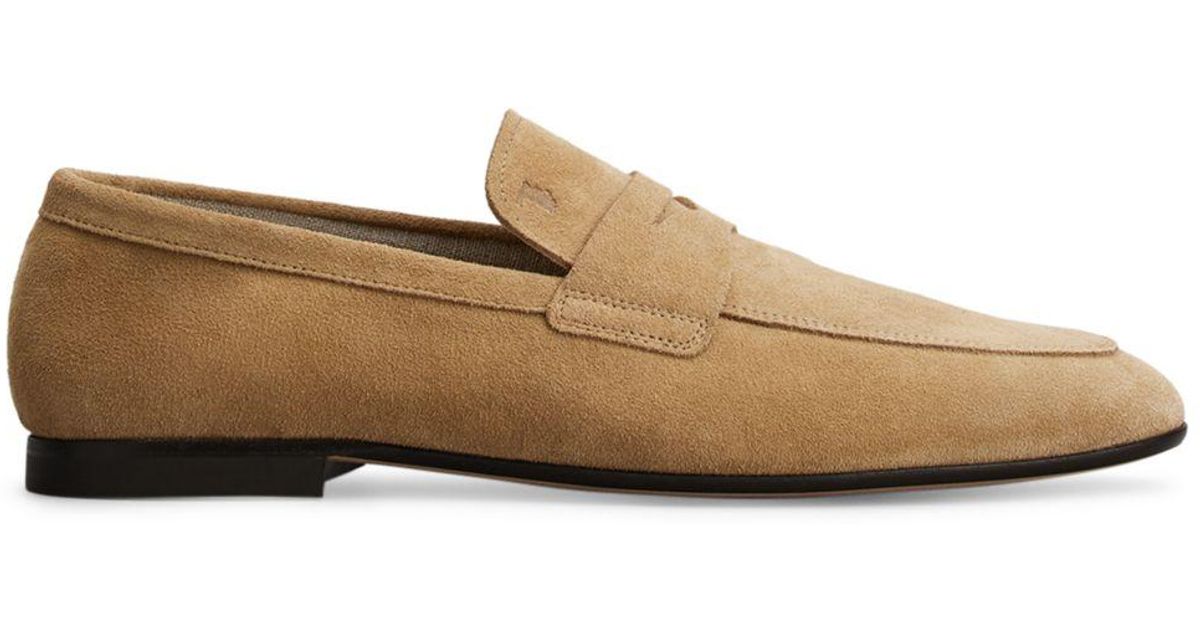 Tods Slip On Penny Loafers In Natural For Men Lyst
