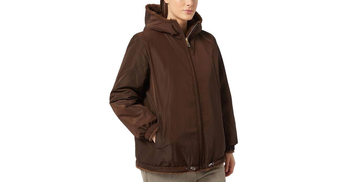 Marina Rinaldi Marina Minaldi Caprera Faux Fur Trim Reversible Jacket
