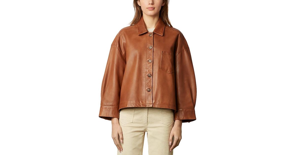 Gerard Darel Jocya Leather Jacket in Brown | Lyst
