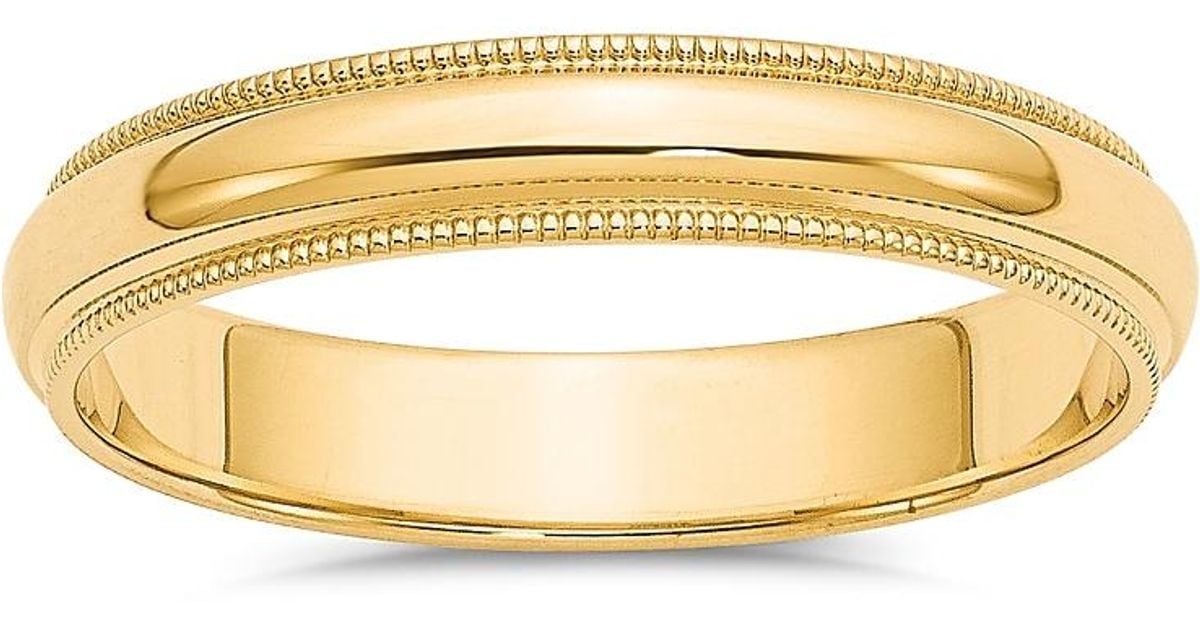 Bloomingdale's Fine Collection 4Mm Milgrain Half Round Wedding Band 14K ...