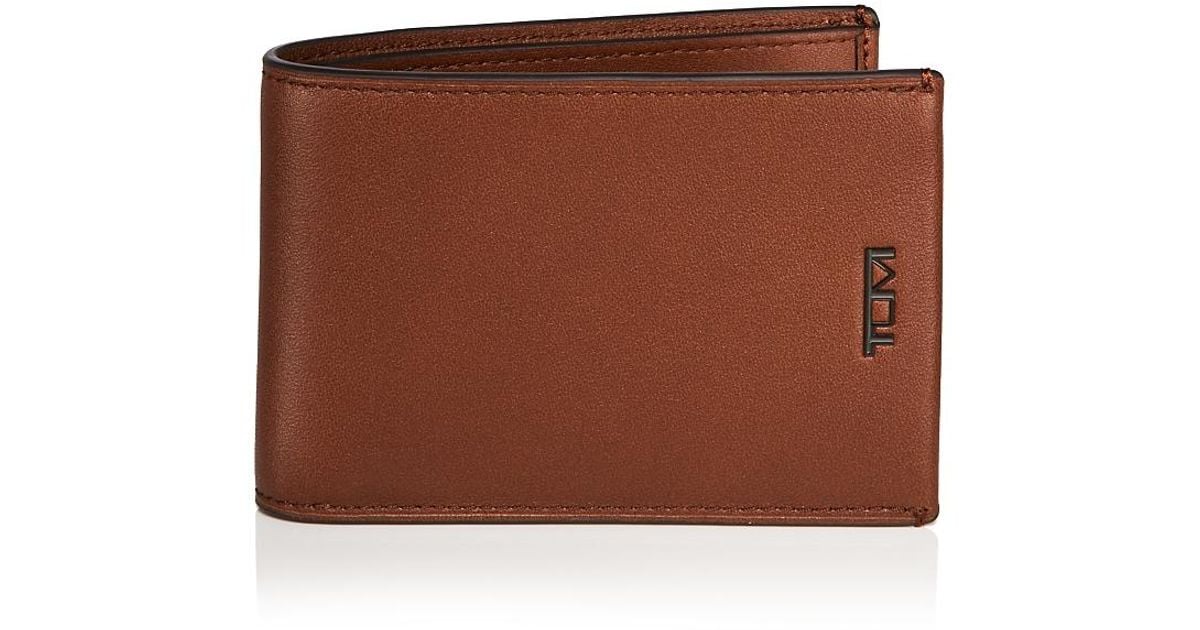 Tumi Nassau Leather Slim Bifold Wallet in Brown for Men | Lyst
