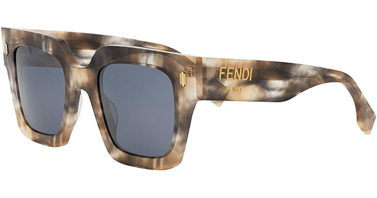 Fendi Roma Square Sunglasses, 50Mm in Gray | Lyst