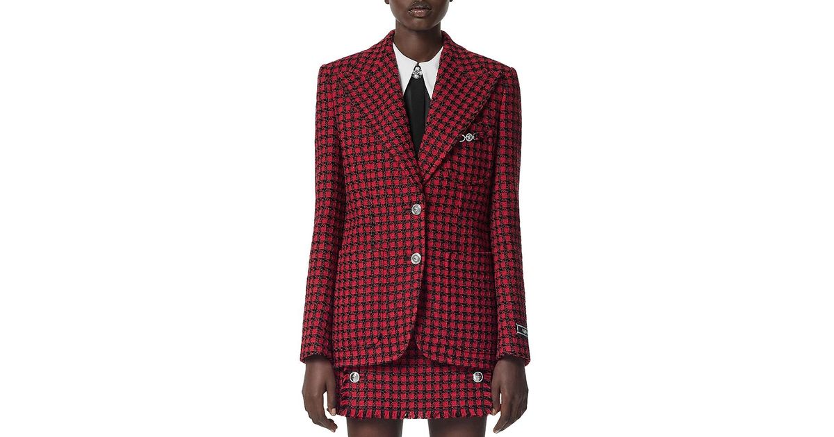 Versace Windowpane Jacket in Red | Lyst