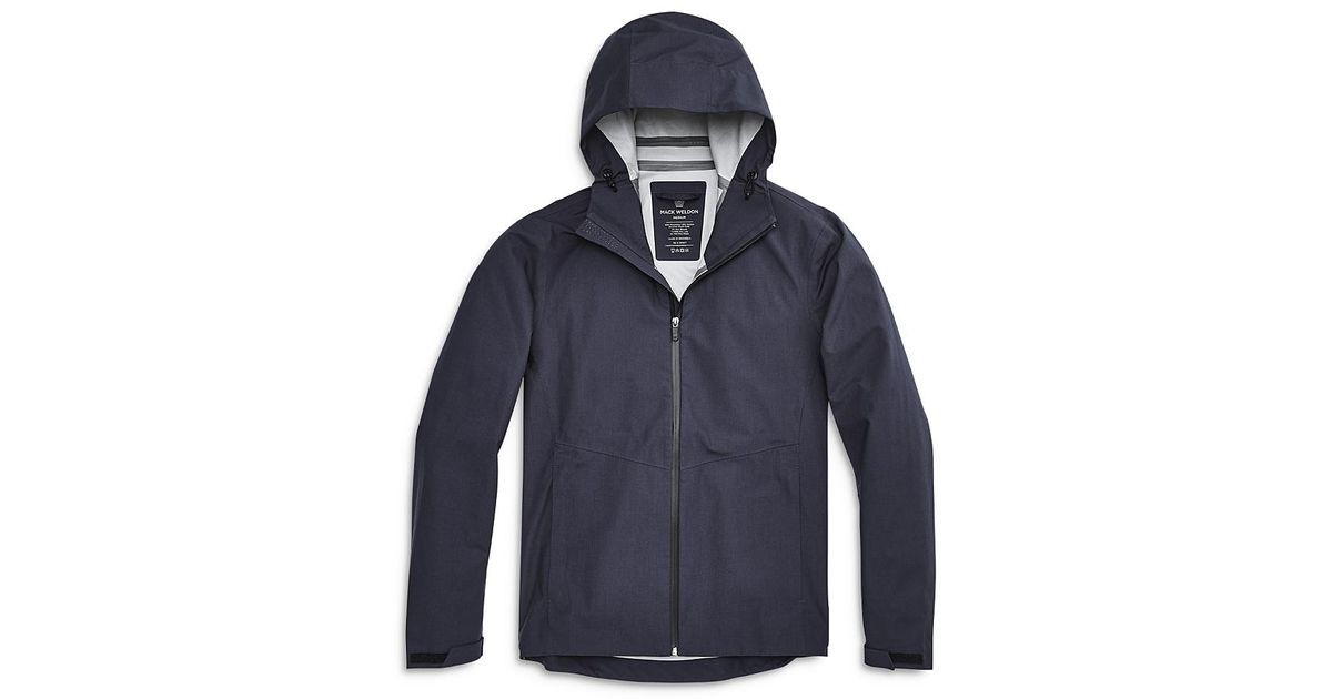 Mack Weldon Stormchaser Hooded Rain Jacket in Blue for Men | Lyst