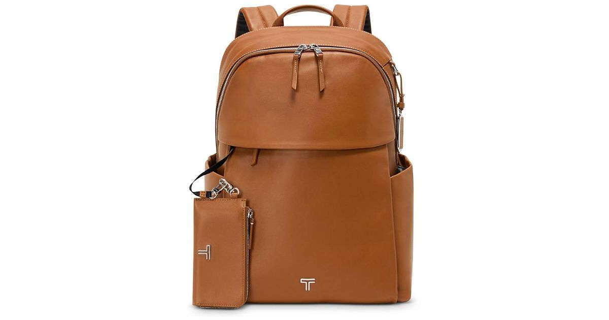 Tumi Voyageur Raina Leather Backpack in Brown | Lyst