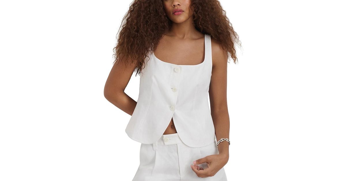 Alex Mill Luna Linen Vest in White | Lyst