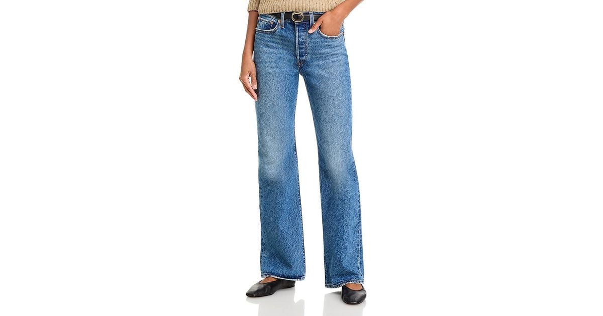 Levi's Wedgie High Rise Boot Cut Stretch Jeans in Blue | Lyst