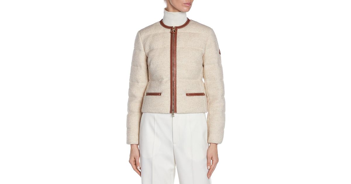 Moncler Serinde Boucle Down Jacket in Natural | Lyst