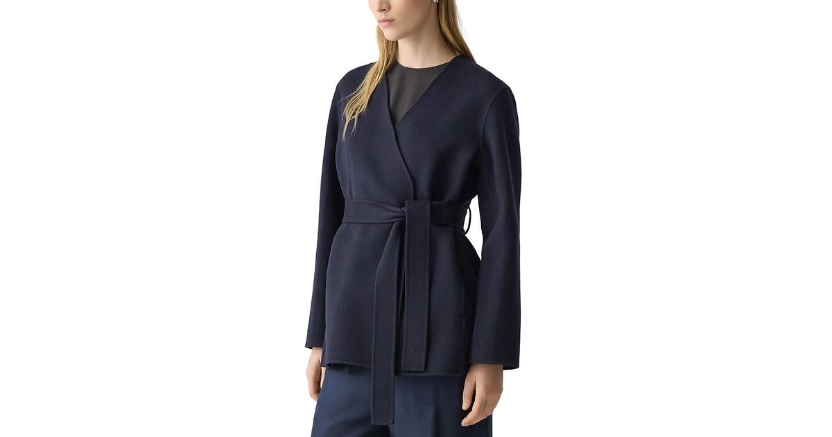 Theory Wool & Cashmere Wrap Jacket in Blue | Lyst UK