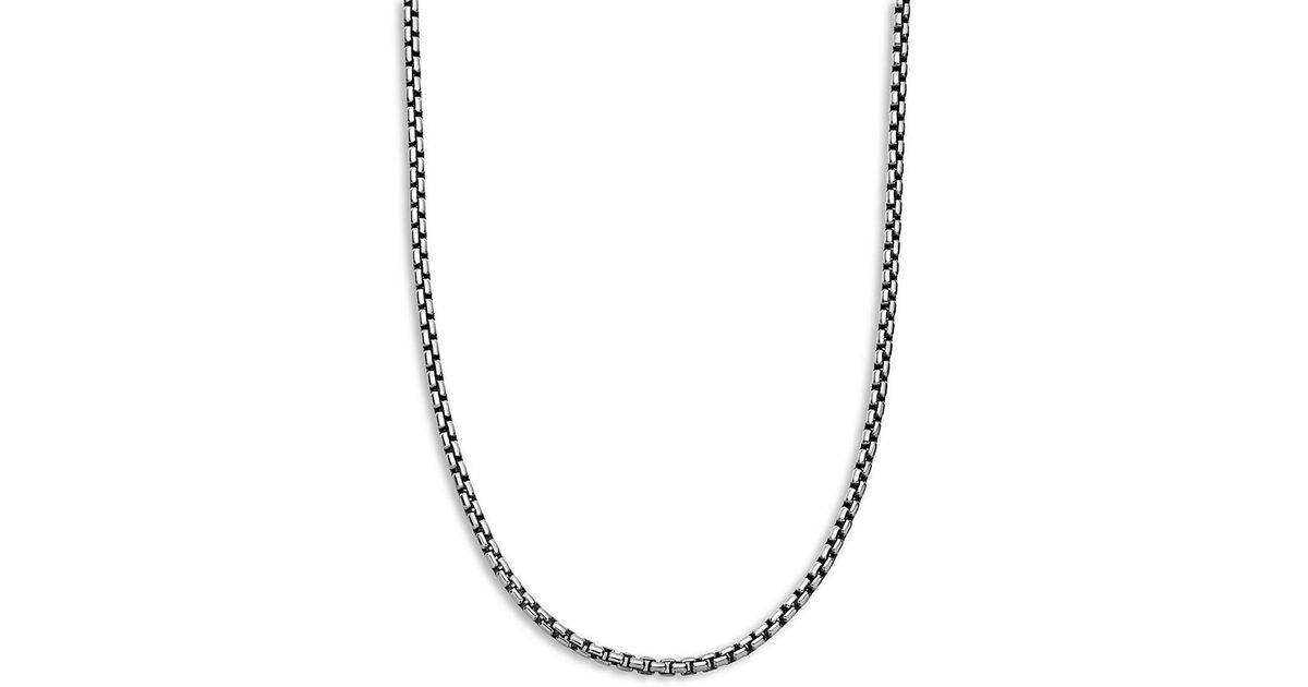 David Yurman Small Box Chain Necklace With An Accent Of 14K 2.7Mm in ...